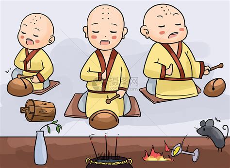 三个和尚没水喝插画图片下载 正版图片400266032 摄图网