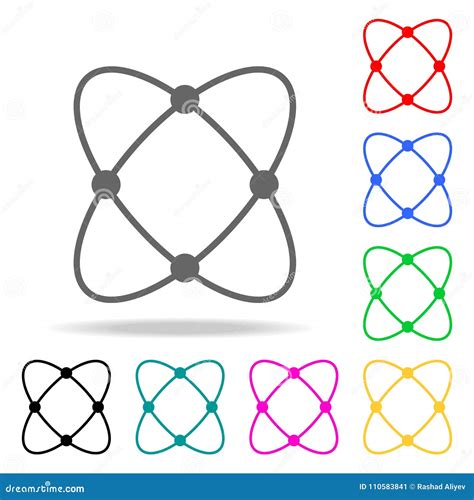 Atom Web Icon Elements In Multi Colored Icons For Mobile Concept And Web Apps Stock