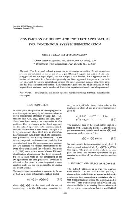 pdf comparison of direct and indirect approaches for continuous