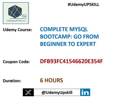 Udemyupskill On Linkedin Complete Mysql Bootcamp Go From Beginner To Expert An Udemy Course With…