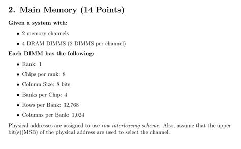 Main Memory Points Given A System With Chegg Com