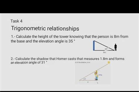 Task 4 Trigonometric Relationships 1 Calculate The Height Of The