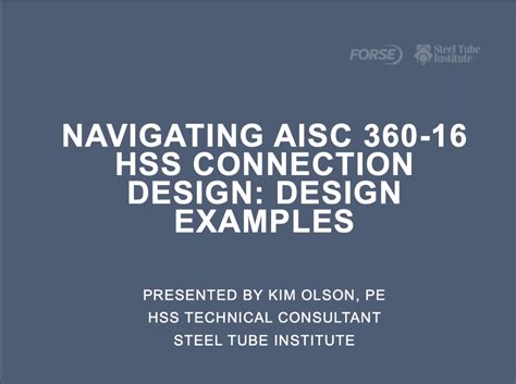 Webinars On Demand Navigating Aisc 360 16 Hss Connection Design