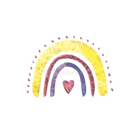 Rainbow Clipart Baby Cute Rainbow Watercolor Illustration Isolated On White Background Stock