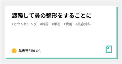 渡韓して鼻の整形をすることに｜美容整形blog