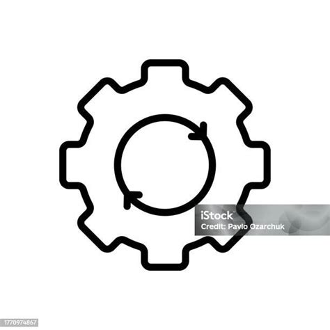 Bouton Paramètres Contour Icône Dengrenage Bouton De Réglages Engrenage