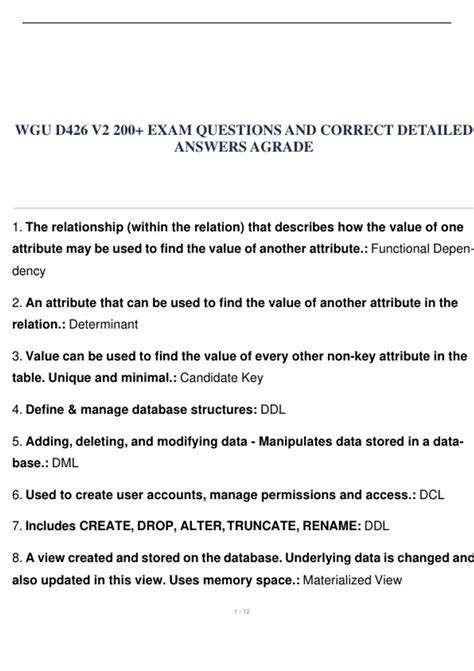 wgu d426 exam d426 wgu data management foundations exam version a b