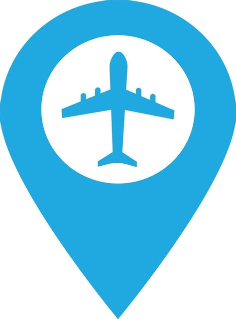 Map Pointer With Airplane Icon Airplane And Location Pin Icon Vector