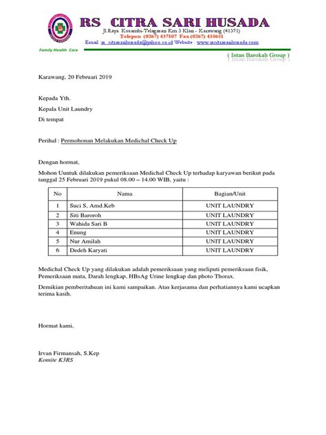 Surat Pengantar Mcu Pdf