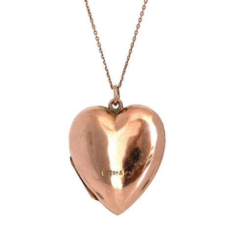 Antique Victorian 9ct Rose Gold Heart Locket Necklace For Sale At 1stdibs