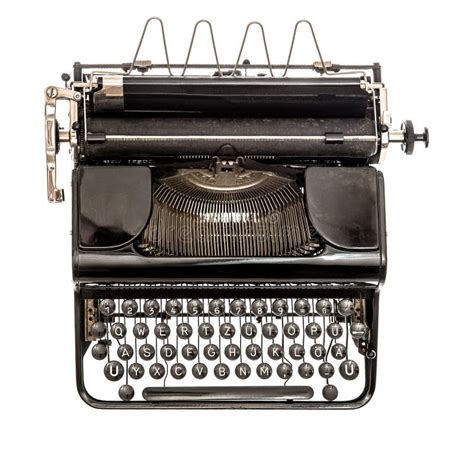 Old Typewriter Isolated On White Background Antique Object Stock Image