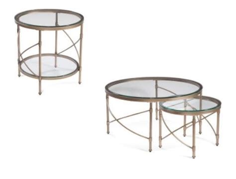 Bassett Mirror Harrison Antique Gold Round Cocktail Table Bob Mills