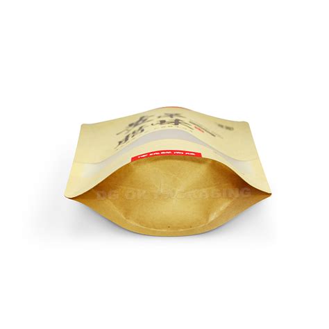 Factory Doypack Pouch Tea Snack Brown Kraft Food Packaging Paper Bag