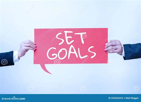 Sign Displaying Set Goals Word For Defining Or Achieving Something In