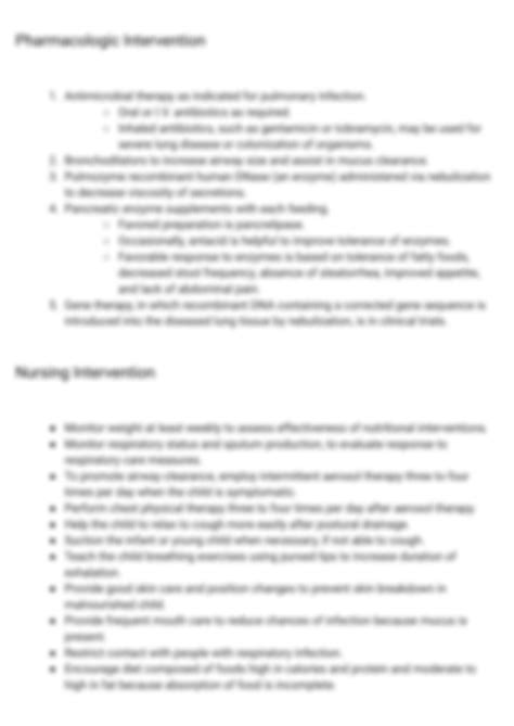 Solution Cystic Fibrosis Nursing Care Plan Management Studypool