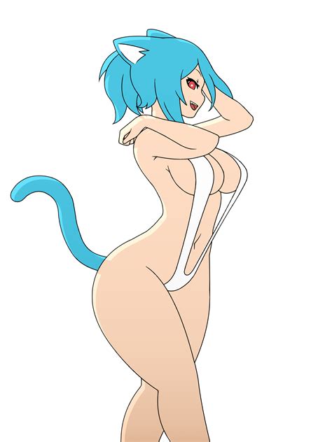 Rule 34 1girls 2d Blue Hair Cat Ears Cat Tail Curvy Female Female
