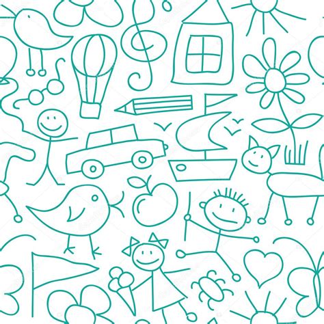 Seamless Kid Pattern Stock Vector Maxkrasnov 4614104