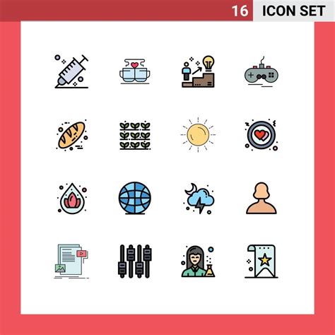 Set Of 16 Modern Ui Icons Symbols Signs For Xbox Joystick Heart Solution User Editable Creative