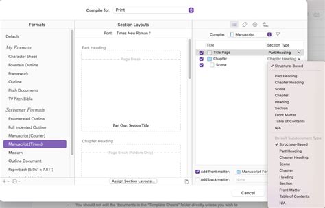 How To Use Section Types For Compiling In Scrivener Bela Lampert