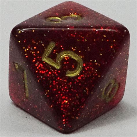 Chessex Signature 16mm D8 Glitter Ruby With Gold