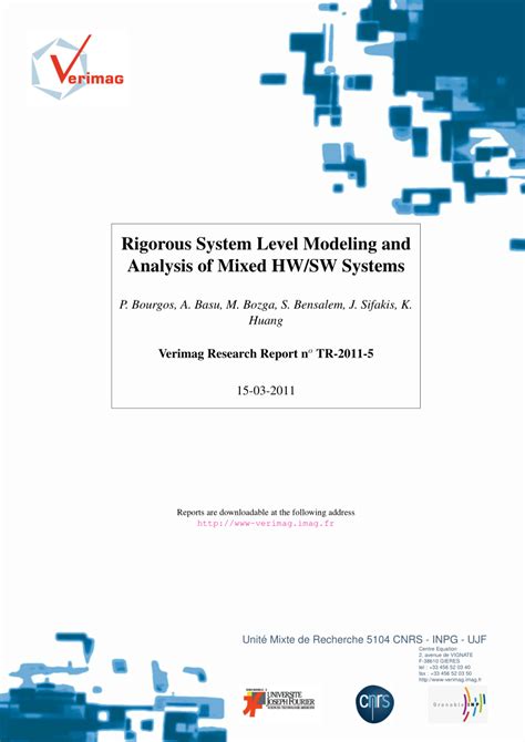 Pdf Rigorous System Level Modeling And Analysis Of Mixed Hwsw Systems