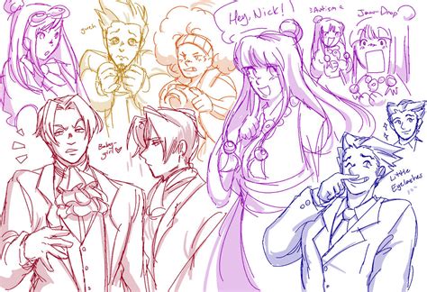 Ace Attorney Doodles By Mebrob On Deviantart