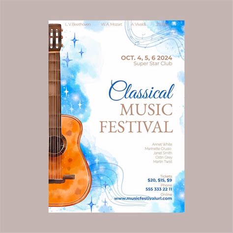 Free Vector Orchestra Concert Poster Design