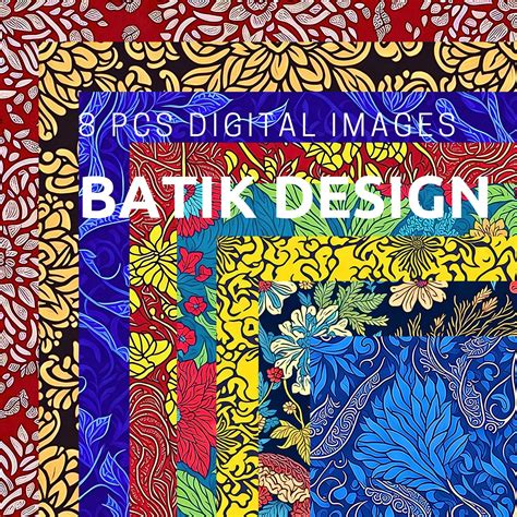 8 Beautiful Batik Digital Paper Batik Pattern Digital Scrapbook Paper Paper Craft Texture