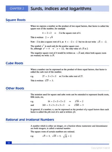 Chapter 2 Surds Indicies Logarithms Pdf