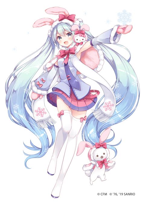 Snow Miku X Hello Kitty 12 Hatsune Miku Vocaloid Chibi Anime