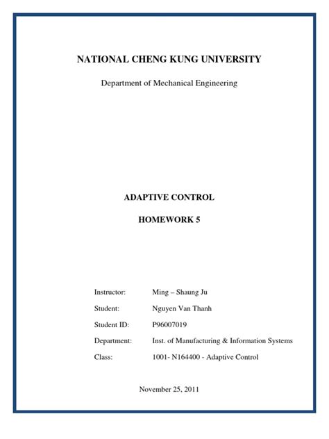 Pdf Adaptive Control Theory Pole Placement And Indirect Str