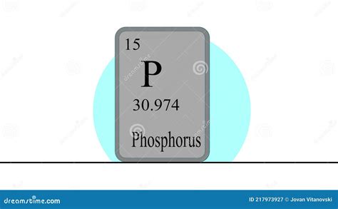 Phosphorus As Element 15 Of The Periodic Table 3d Illustration On Red