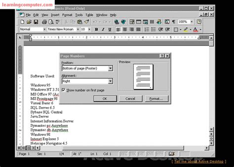MS WORD INSERT MENU
