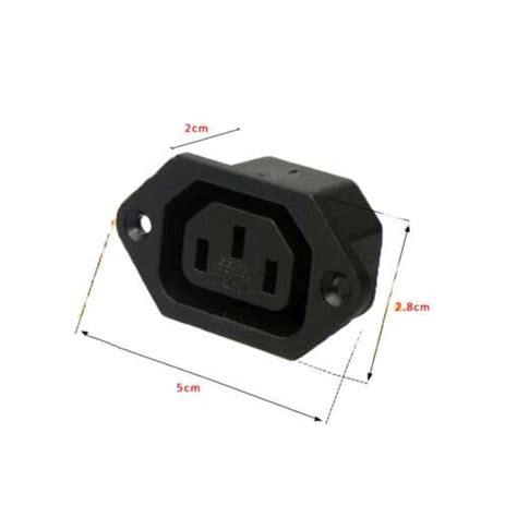 Ac Power Plug Female Wire Connector Panel Mount Ss 180 Makers Electronics