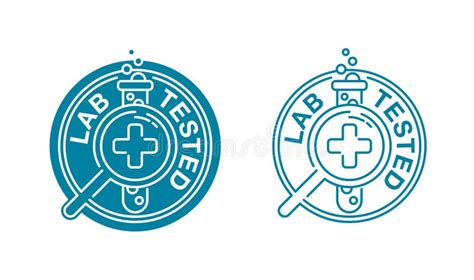 Lab Tested Emblem Certificated Proven Pictogram Stock Vector Illustration Of Glassware