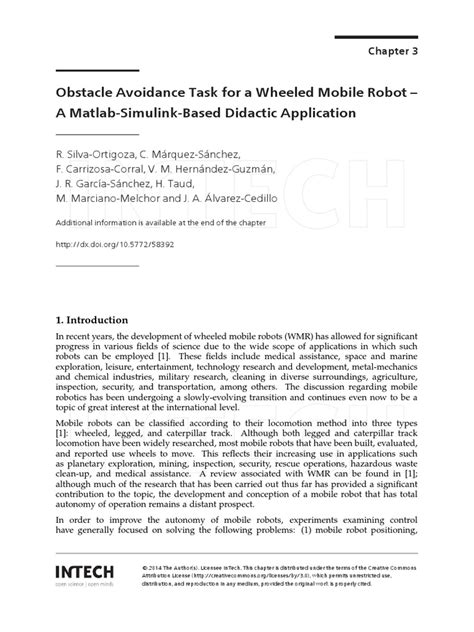 2014 Silva Ortigoza Et Al Obstacle Avoidance Task For A Wheeled