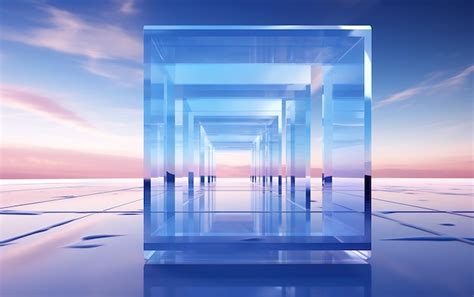 Premium Ai Image 3d Render Of Abstract Futuristic Glass Architecture