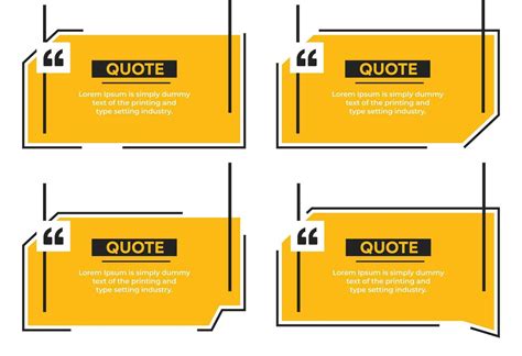 Quotation Text Box Frame With Quote Marks In Geometric Shape Template