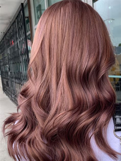 Warm Rose Gold Hair Color Rose Brown Color Hair Rose Gold Hair Gloss