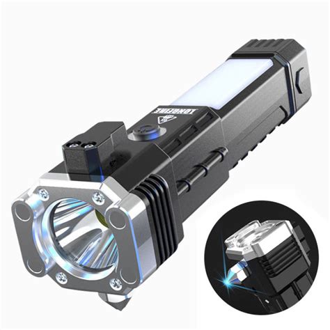 Senter LED Palu Keselamatan Mobil Multifungsi Lampu Samping Magnetis Kuat Lampu Kerja COB