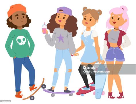 스케이트 보드 문자 벡터 세련 된 스케이트를 타는 아이 들 그림 스케이트 만화 남성 활동 극단적인 스케이트 보드 아이콘 교육에