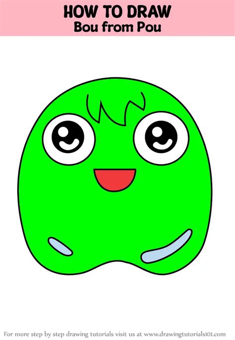 How To Draw Bou From Pou Pou Step By Step