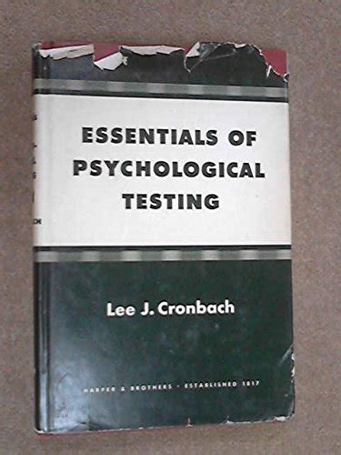 Essentials Of Psychological Testing Cronbach Lee J Books