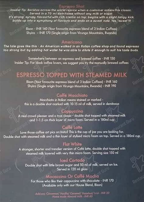 Menu At Curious Life Coffee Roasters Red Jaipur C 54 A