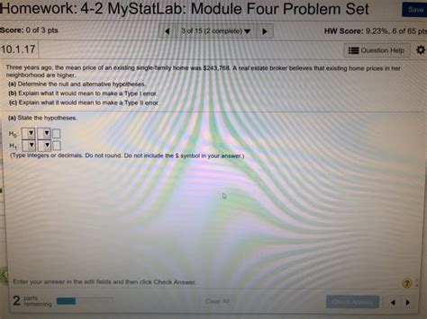 Solved Homework 4 2 MyStatLab Module Four Problem Set Save Chegg Com