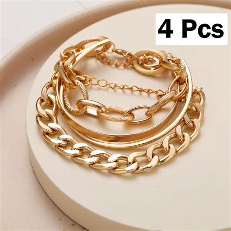 Gold Toned Gold Plated Bracelets Set Of 4 Janya Creations