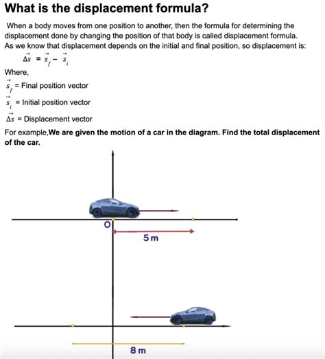 Displacement Formula Derivation And Examples Sciencequery