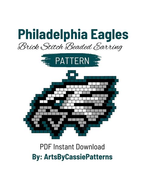 Philadelphia Eagles Brick Stitch Earring Pattern Nfl Brick Stitch