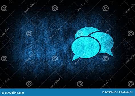 Conversation Icon Abstract Blue Background Illustration Digital Texture Design Concept Stock