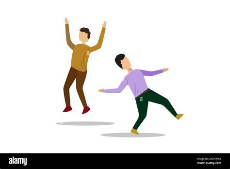 Happy Dancing People Friends Dance Club Female And Male Dancers